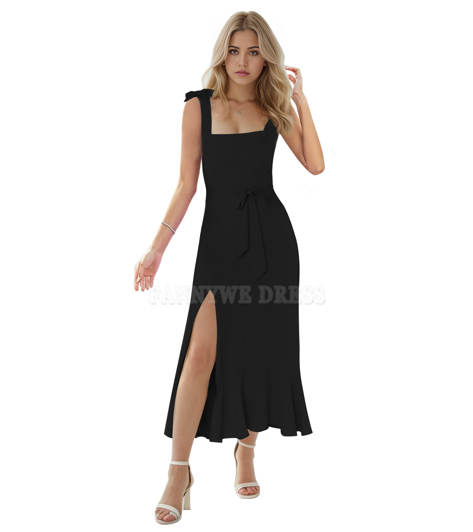 A-line Neck Ruffle formal dresses Bridesmaid Dresses evening gown Prom ...